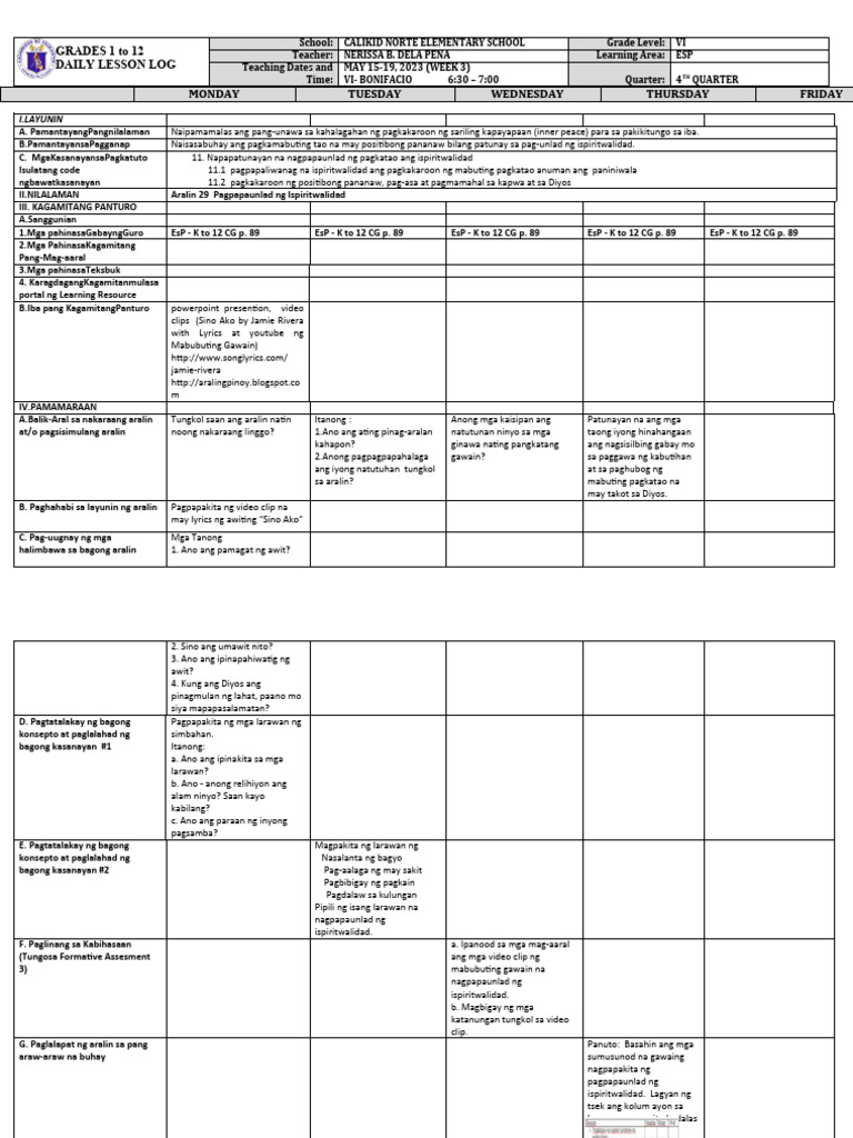 DLL - Esp 6 - Q4 - W3 | PDF