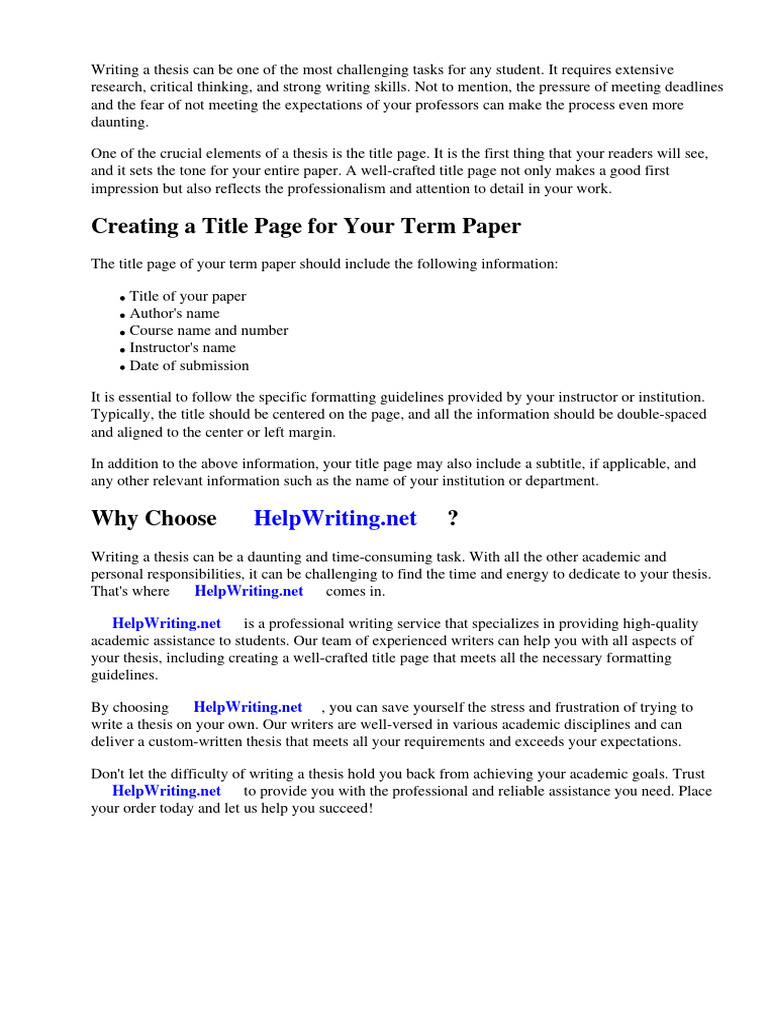 How To Make Title Page For Term Paper | PDF | Apa Style | Academic ...