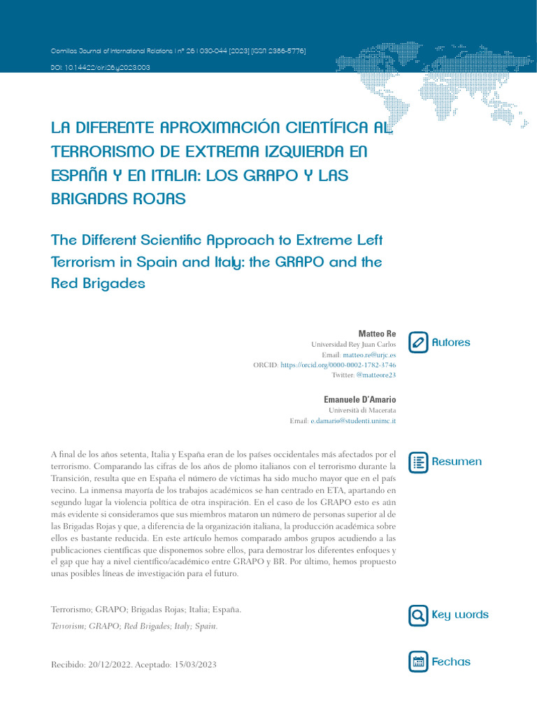 Enfoques científicos sobre GRAPO y Brigadas Rojas | PDF | Ciencias ...