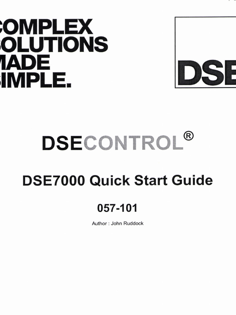DSE ControlSystemDSE7000 QRF | PDF | Electric Generator | Light ...