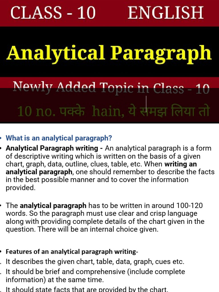Writing Analytical Paragraphs for Class 10 | PDF | Chart | Information