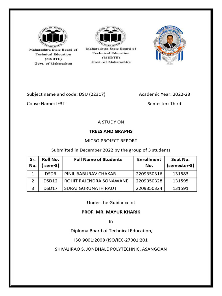 Dcu Micro Project | PDF | Algorithms And Data Structures | Mathematical ...