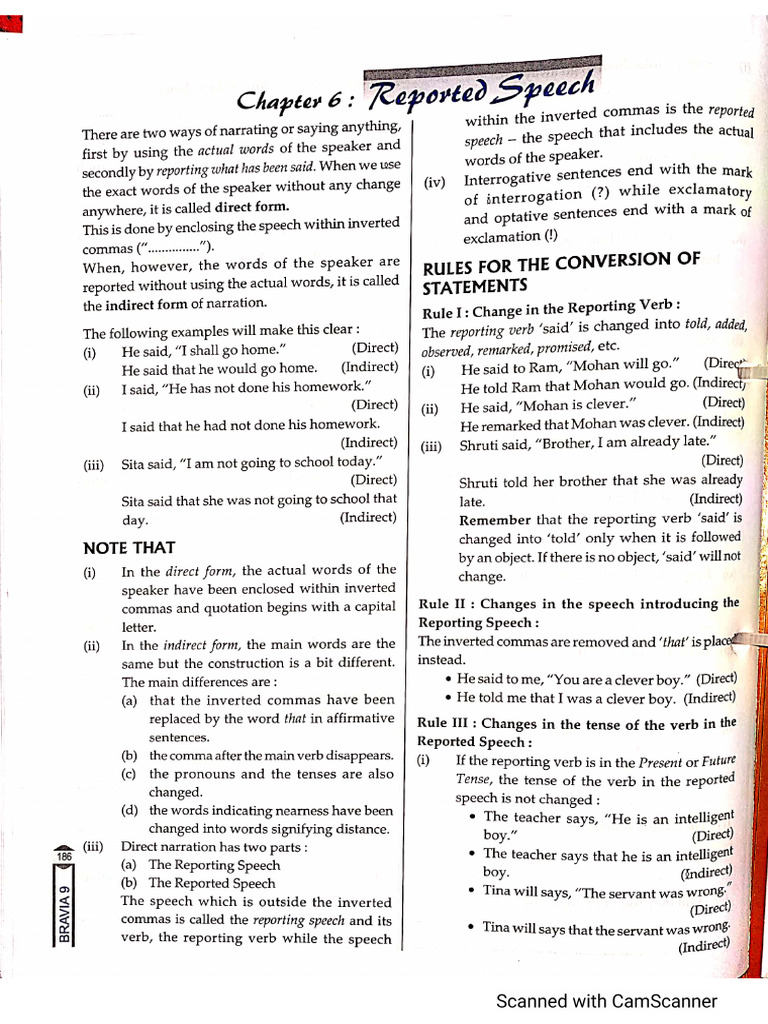 Grade 9 Reported Speech | PDF