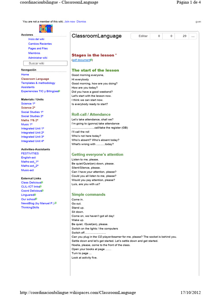 Classroom Language | PDF | Homework