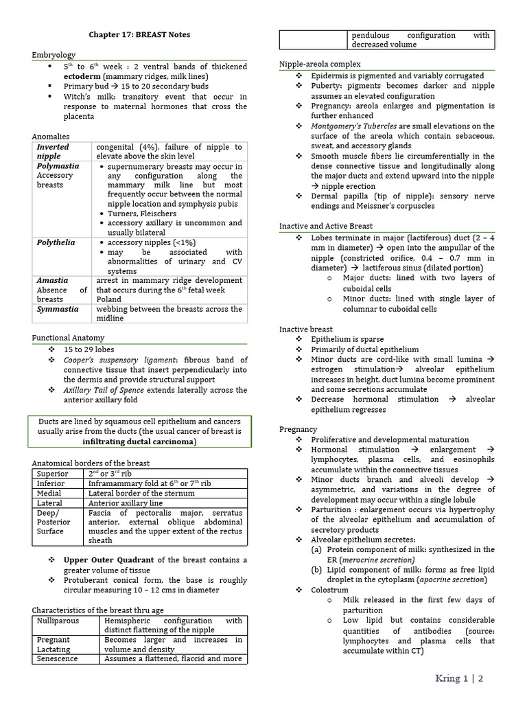 Chapter 17 Breast | PDF | Breast | Nipple