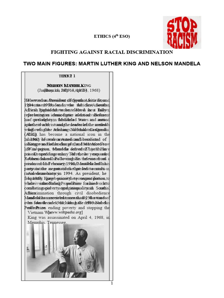 Luther King & Mandela | PDF | Nelson Mandela | Martin Luther King Jr.