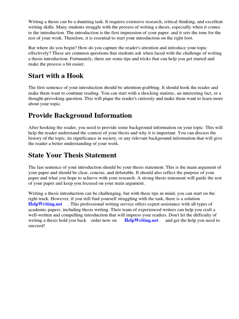 How To Start Introduction For Term Paper | PDF | Essays | Thesis