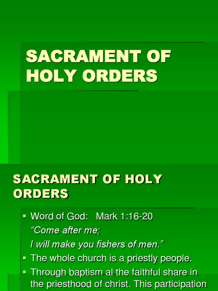 Understanding the Sacrament of Holy Orders | PDF | Priest | Ordination