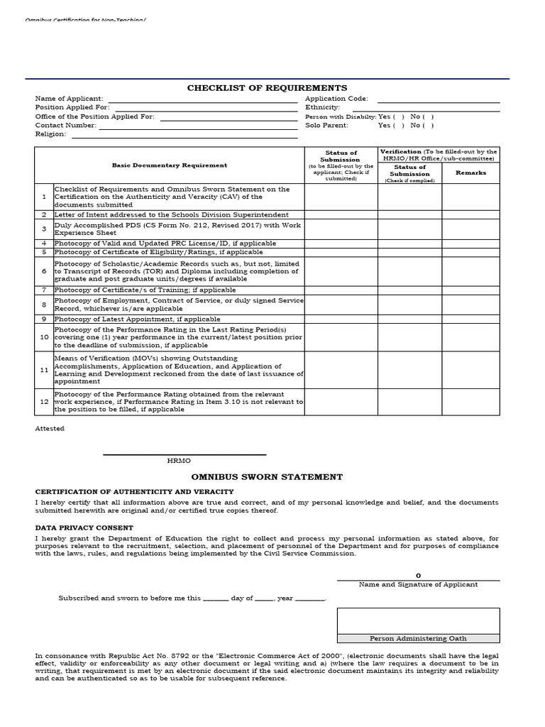 Omnibus 2023 Non Teaching | PDF | Authentication