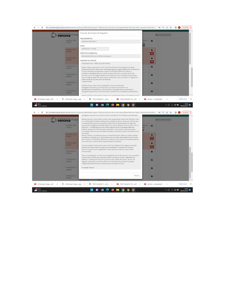 Negativa Erica de Oliveira | PDF