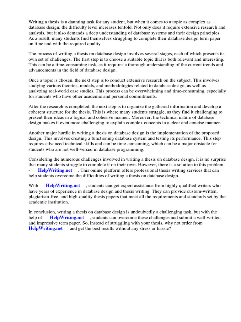 Database Design Term Paper | Download Free PDF | Databases | Relational Database