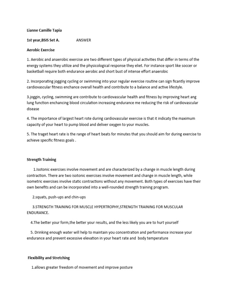 Lianne Camille-WPS Office | PDF | Strength Training | Physical Fitness