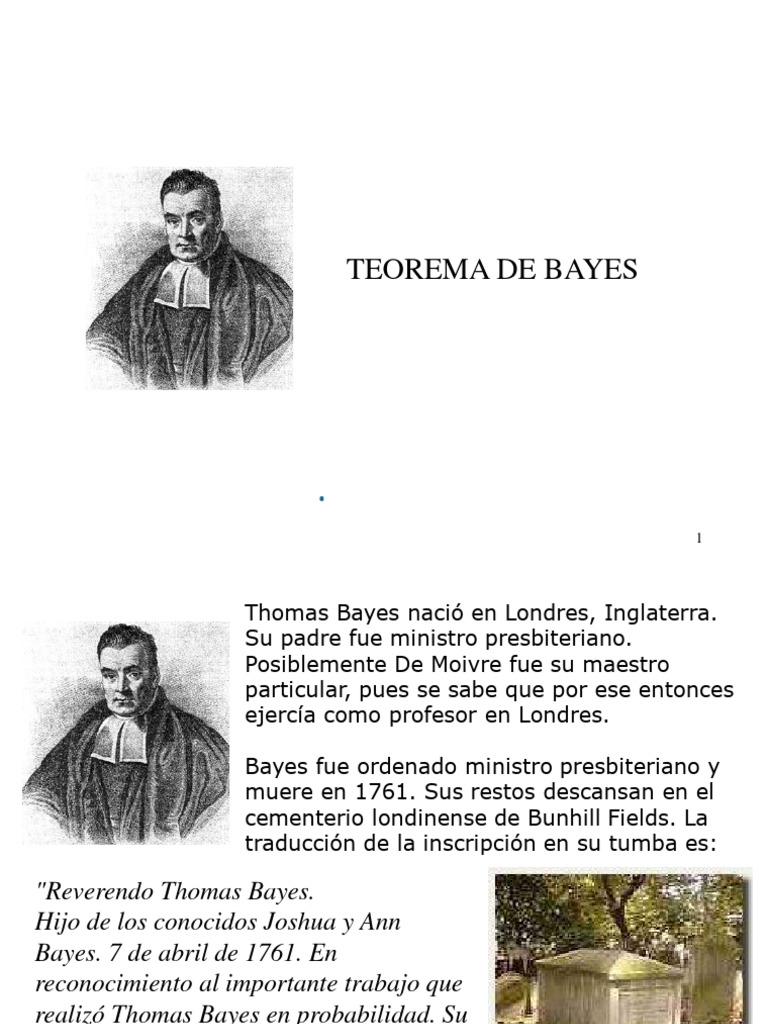 Biografía de Thomas Bayes y su teorema | PDF