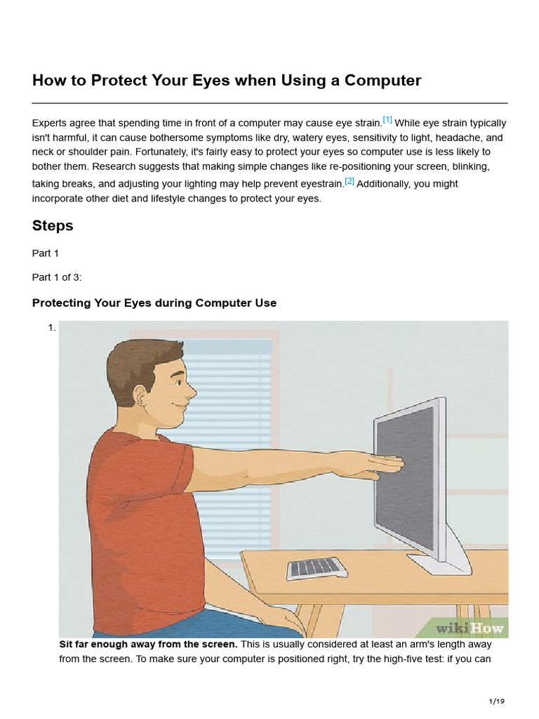 Eye Safety Tips for Computer Users | PDF | Sunglasses | Contact Lens
