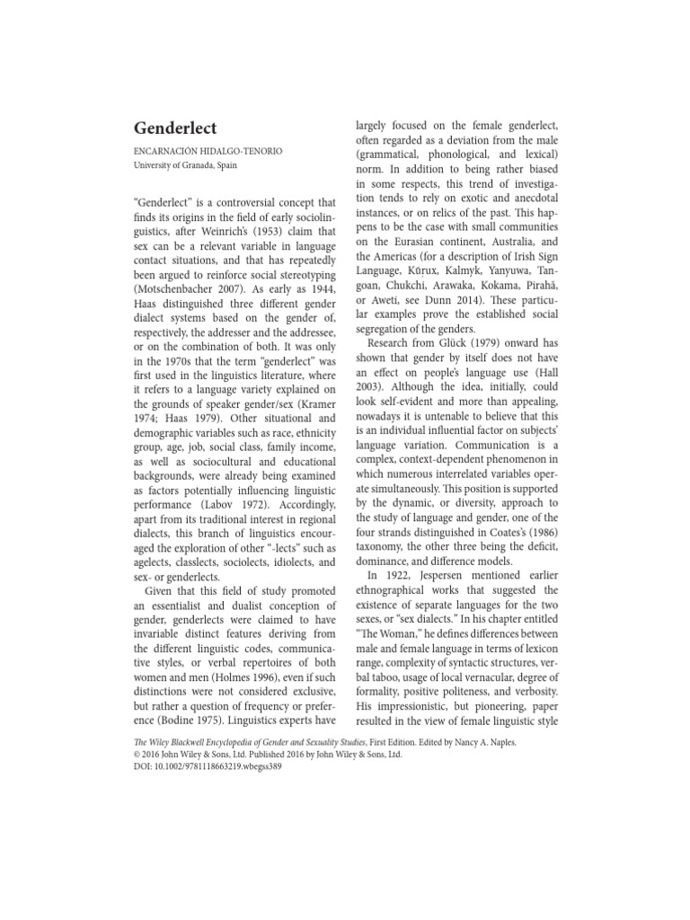 Genderlect EHT | PDF | Gender | Gender Studies