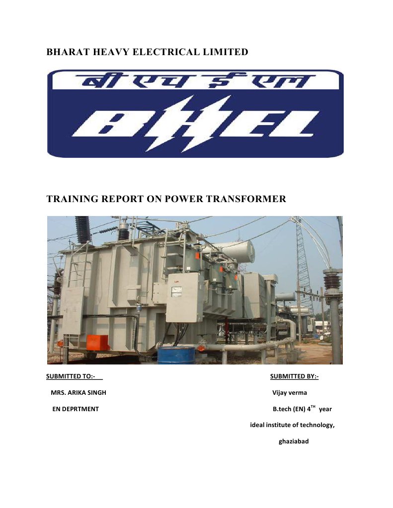 Bhel Report | PDF | Transformer | Electricity