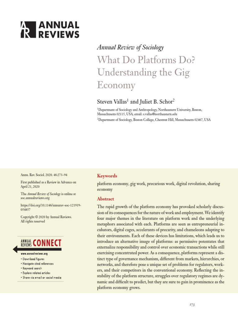 What Do Platforms Do? Understanding The Gig Economy | PDF | Employment ...