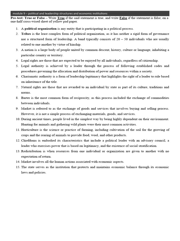 Political Organizations and Economic Systems | PDF | Market (Economics ...