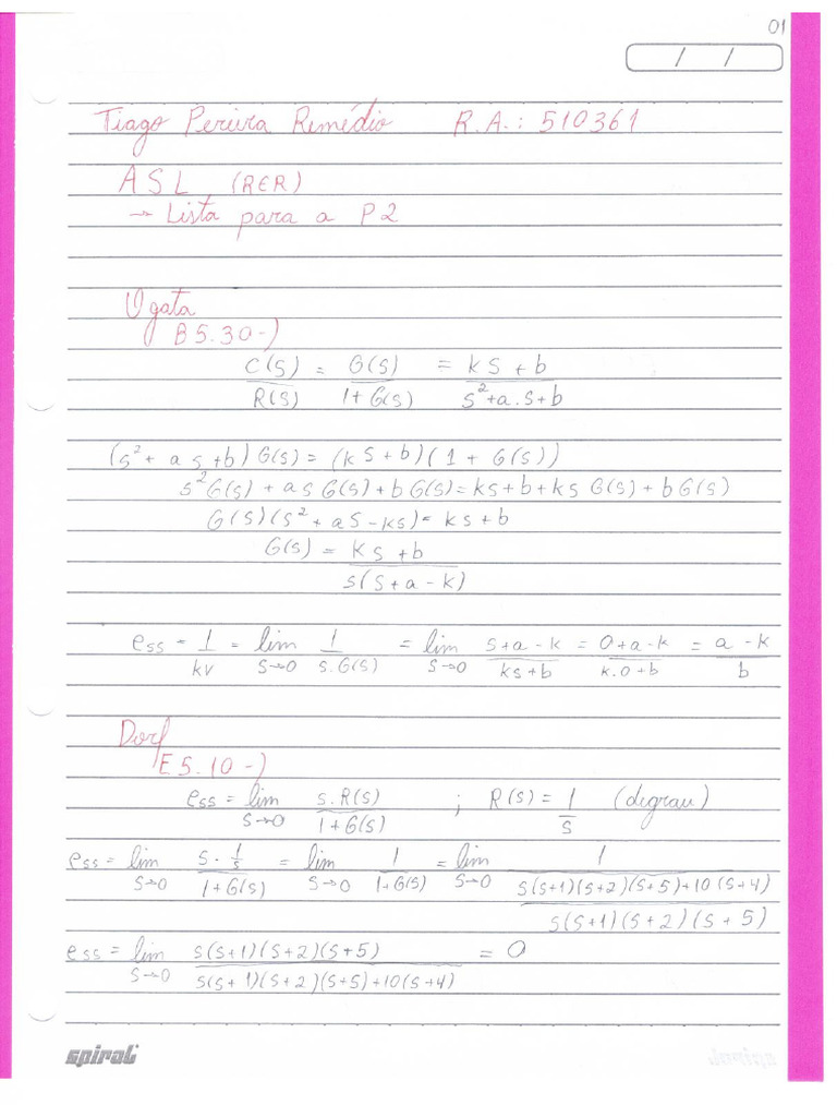 Lista de ASL para A P2 - RER | PDF