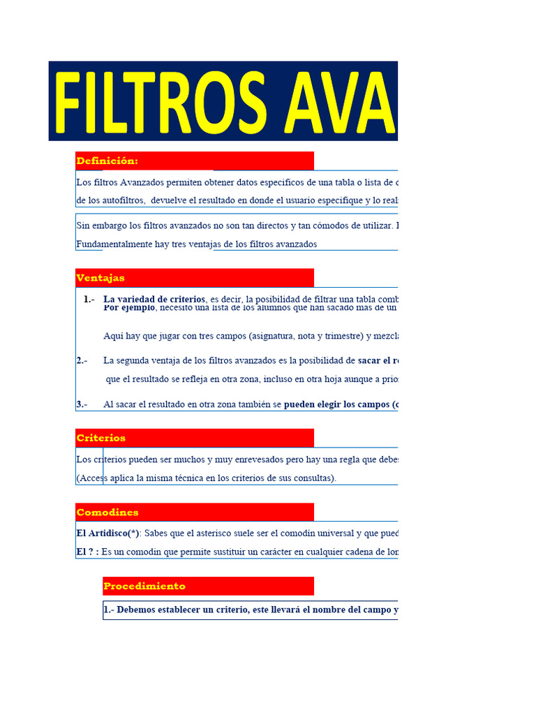 Filtros Avanzados | PDF | Informática