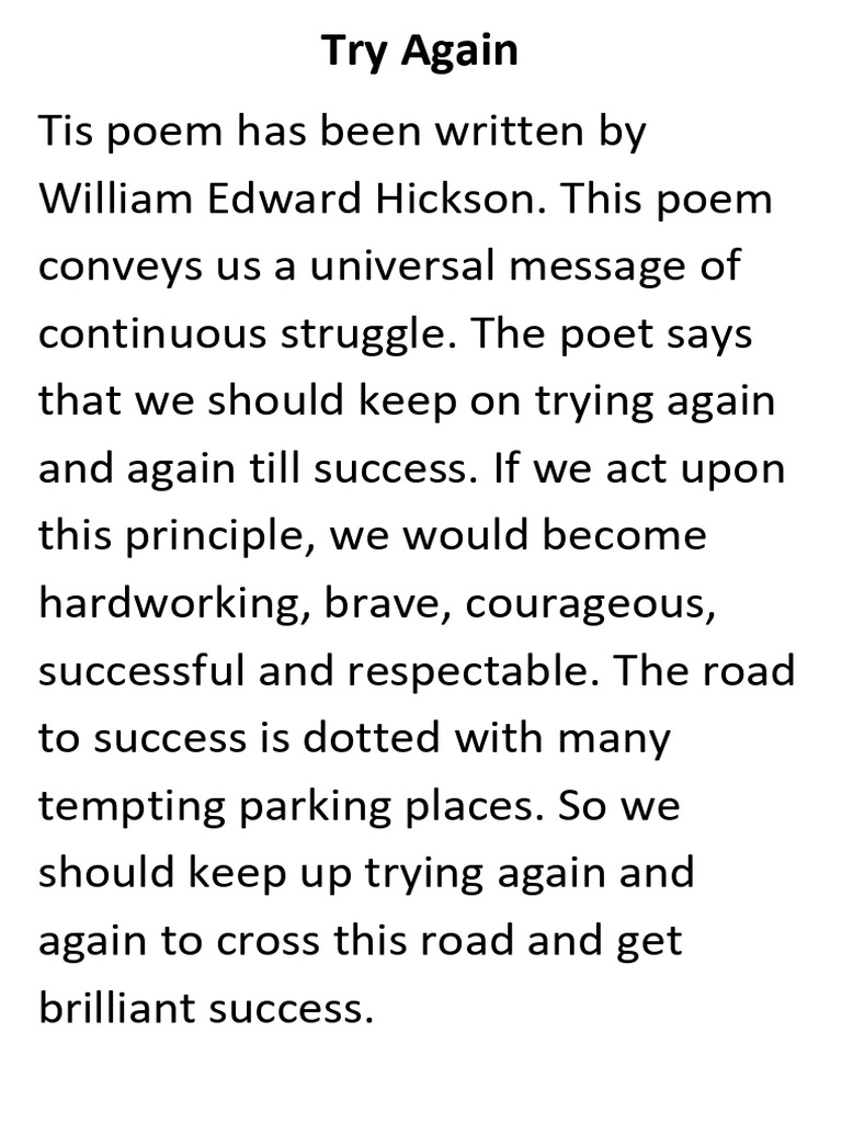 Summary Try Again | PDF | Religion & Spirituality | Poetry