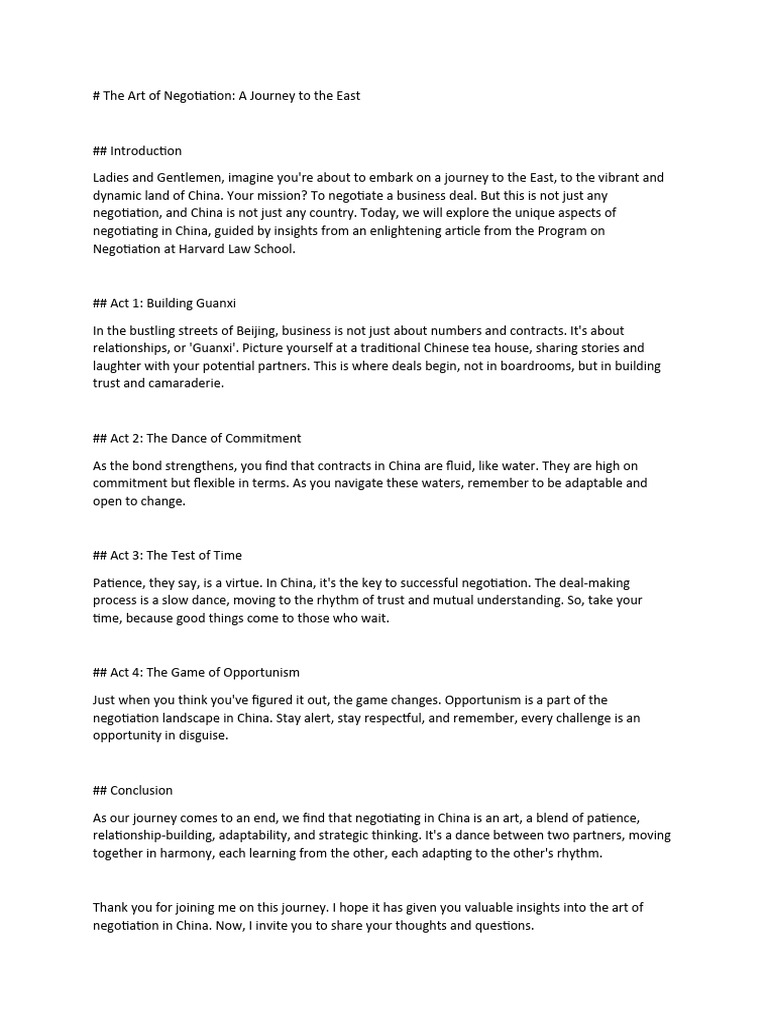 The Art of Negotiation | PDF