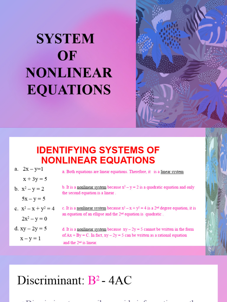 System Of Nonlinear Equations For 11 Serenity Pdf Equations Circle