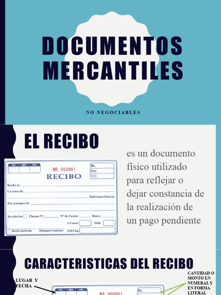 Doc. Merc. RECIBO, VALE | Descargar gratis PDF | Bancos | Pagos