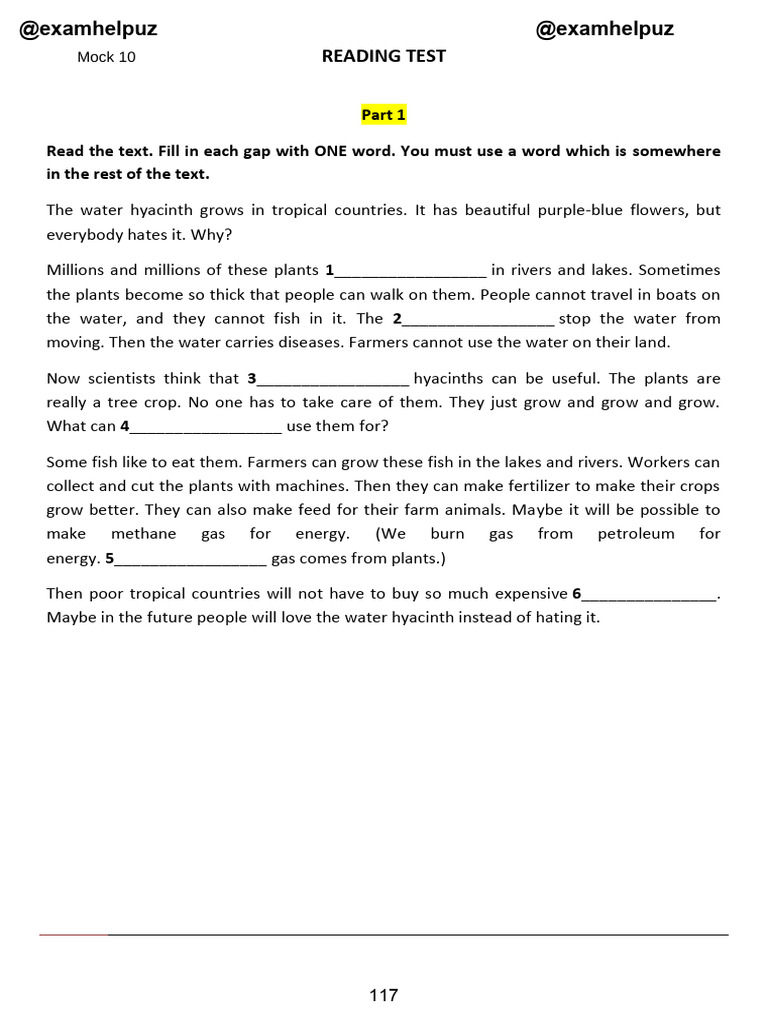 ExamHelpuz CEFR Reading Test 10 | PDF | Seabird | Heirloom Plant