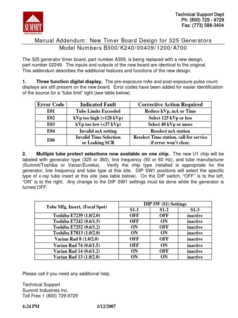 Timer Docs Complete Summit Spectra 325e (02249-001D) 04136 | PDF ...