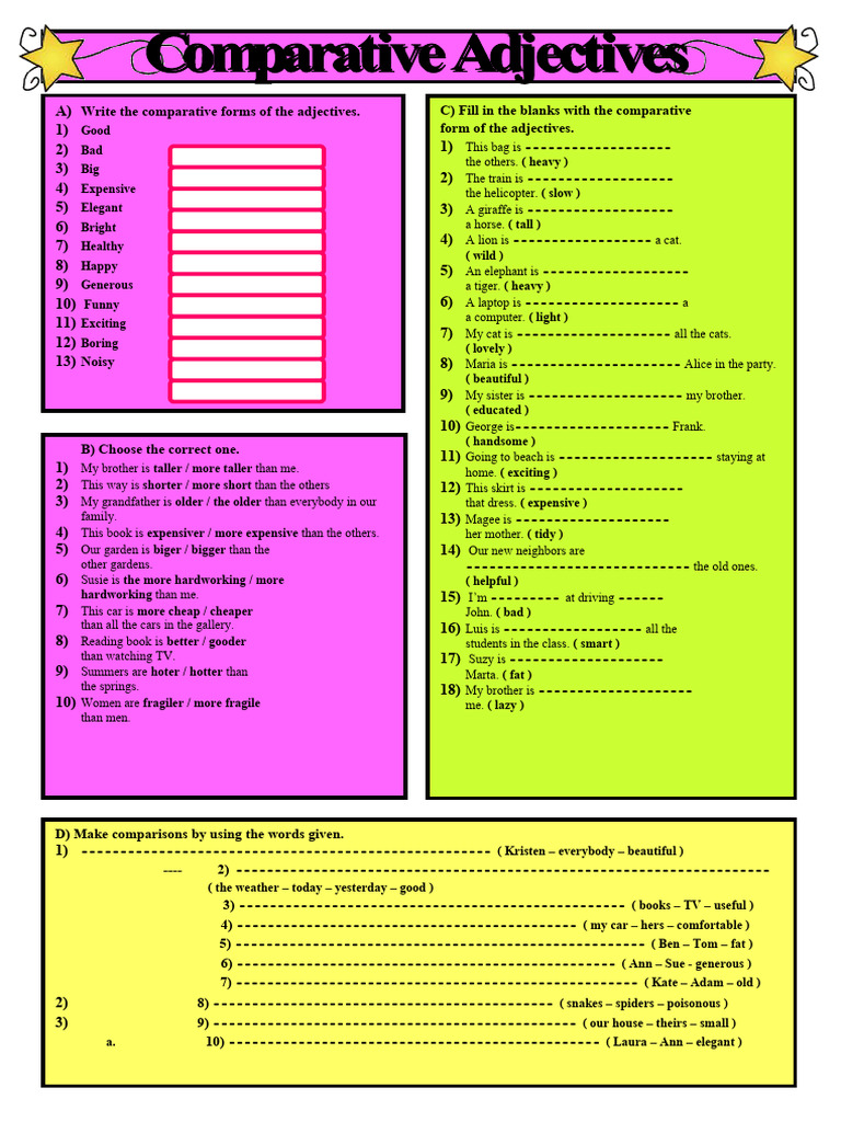 Comparative-Adjectives 10163 | PDF