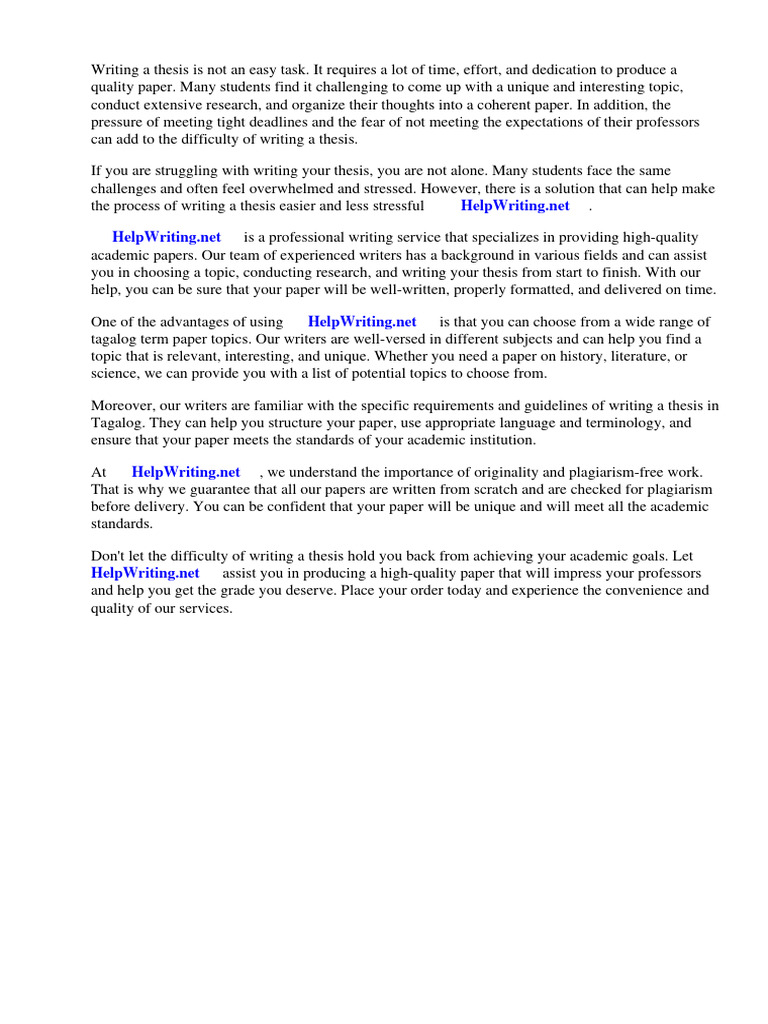 Tagalog Term Paper Topics | PDF | Tagalog Language | Essays