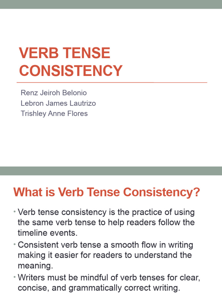 Understanding Verb Tense Consistency | PDF | Grammatical Tense ...