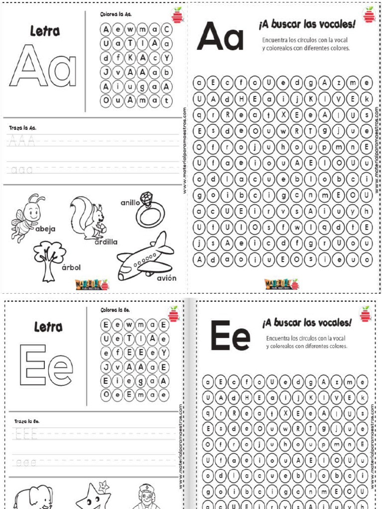 Actividades Repaso de Las Vocales | PDF