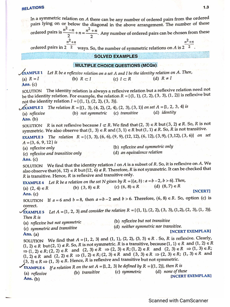 relations and functions objective questions | PDF