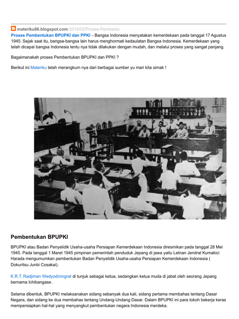 Proses Pembentukan BPUPKI dan PPKI | PDF