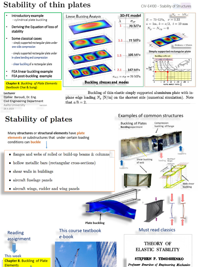 Plate-buckling-slides | PDF | Buckling | Stress (Mechanics)