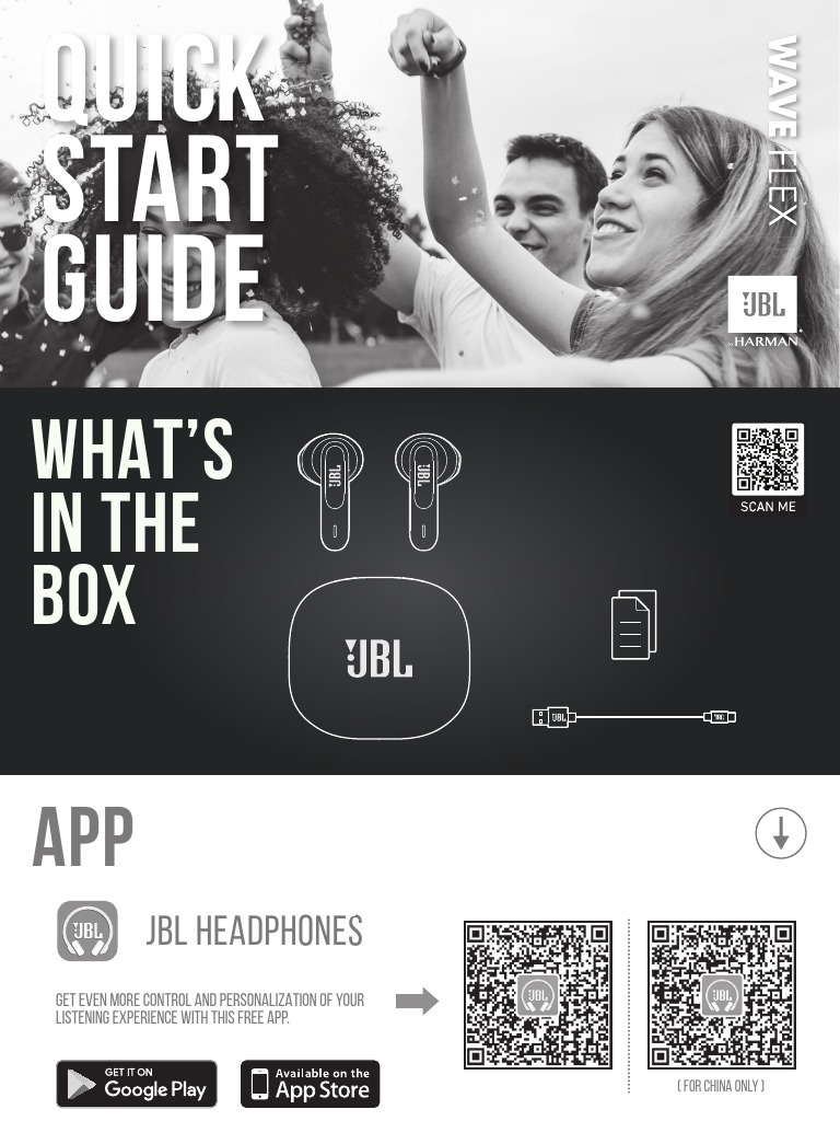 JBL - Wave Flex - Quick Start Guide | PDF | Headphones | Bluetooth