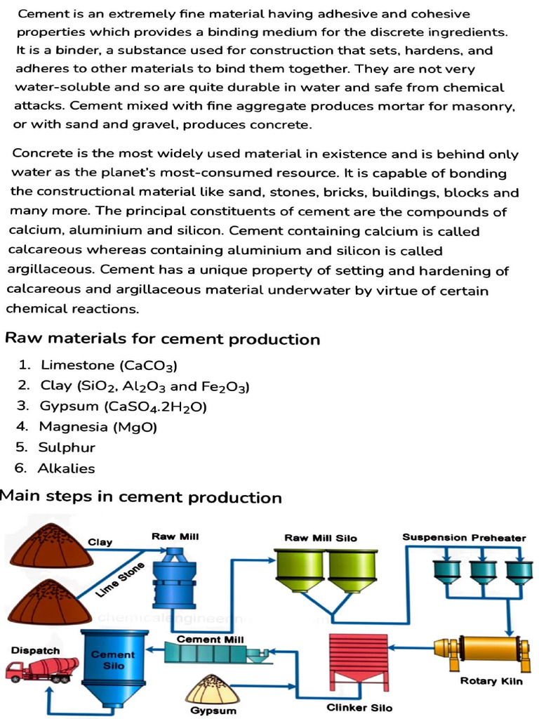 Cement Note | PDF | Cement | Materials