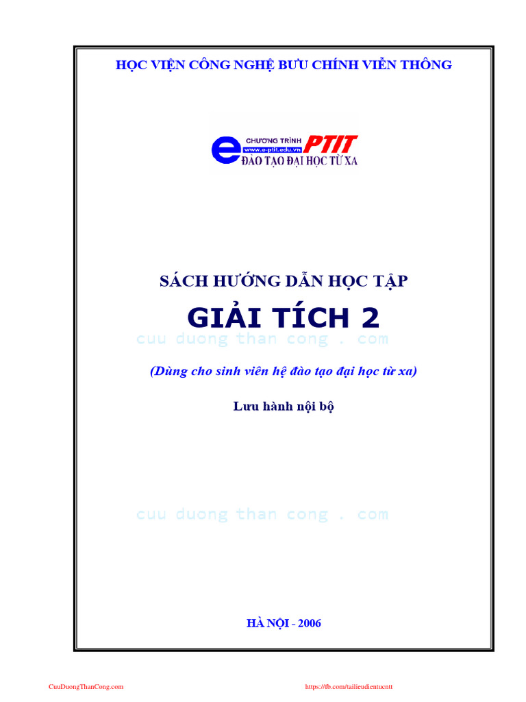 Giai Tich 2 - Vu Gia Te - Toana3 (Cuuduongthancong - Com) | PDF