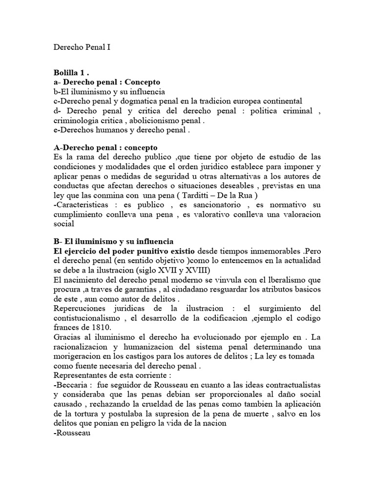 Derecho Penal 1 (NUEVO) | PDF | Derecho penal | Castigos