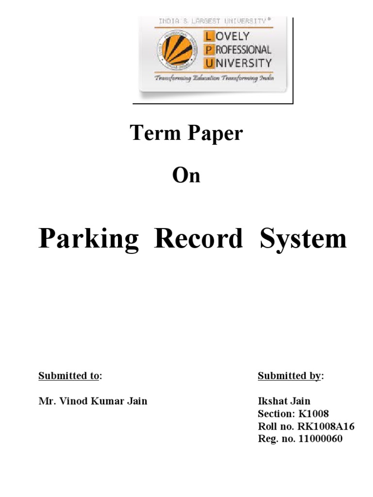 Parking Record System | PDF | C (Programming Language) | Software ...