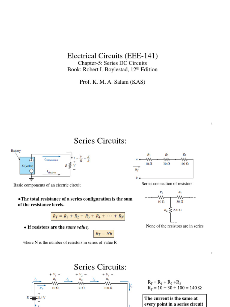 Lecture Slides-3 Chapter - 5 | PDF | Series And Parallel Circuits | Electrical Network