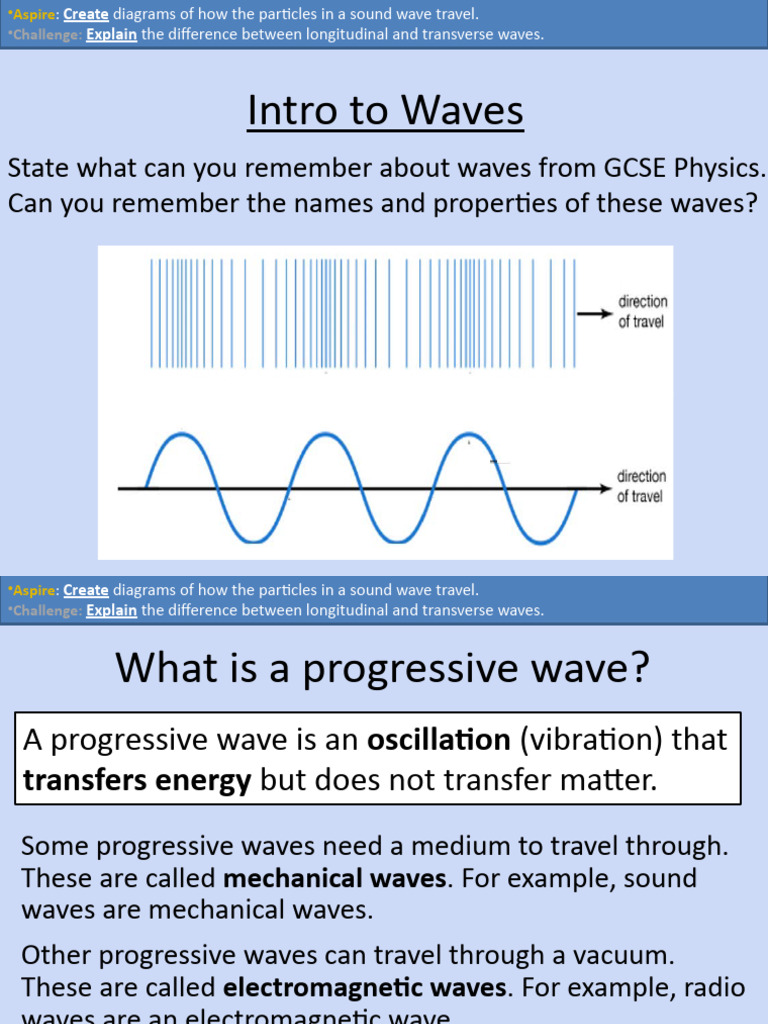 L1 - Intro To Waves | PDF | Waves | Sound
