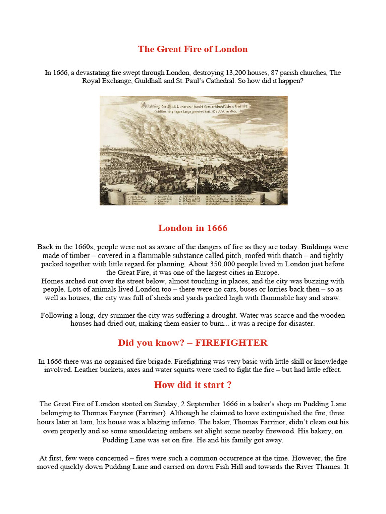 The Great Fire of London word | PDF | Samuel Pepys | Fires