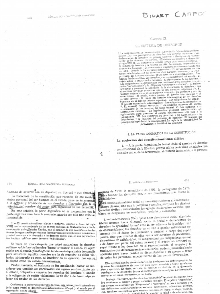 Bidart Campos, Germán - Manual de La Constitución Reformada. Capitulo ...