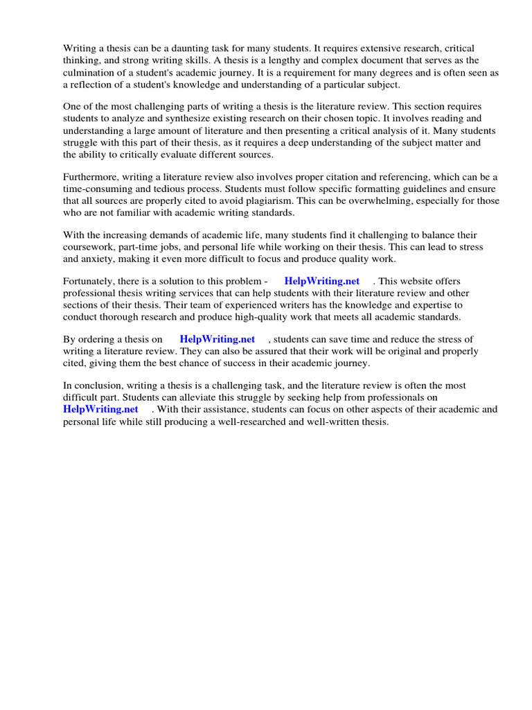 Term Paper Literature Review | PDF | Academic Publishing | Thesis