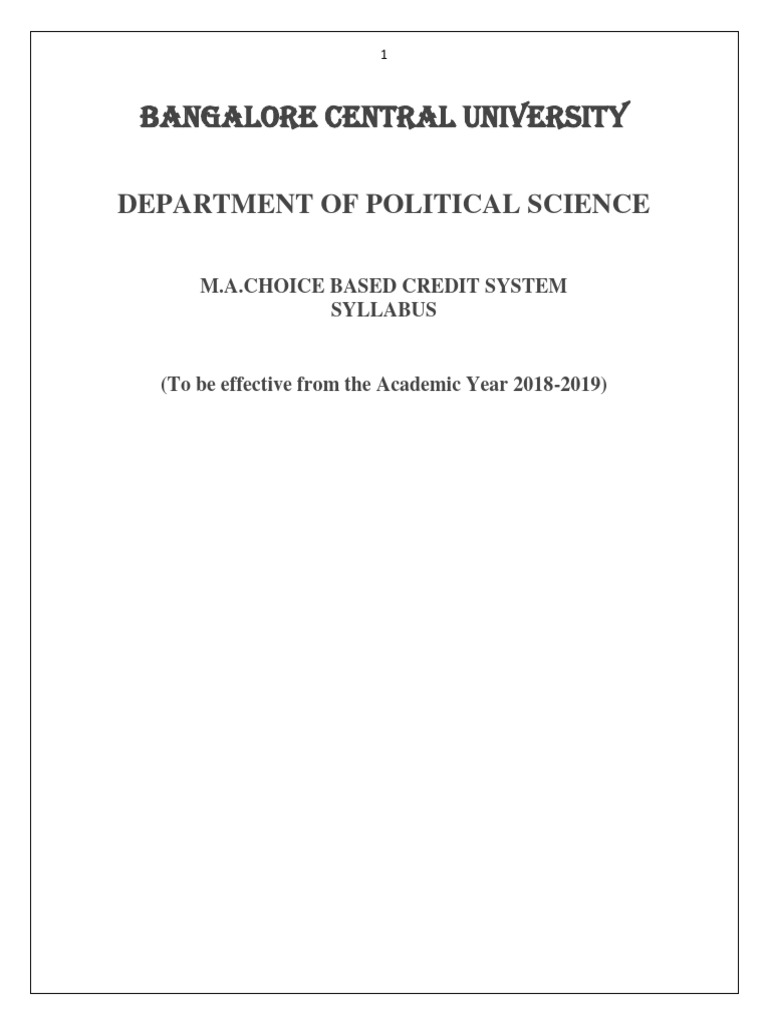 M.A. Political Science Syllabus 2018-2019 | PDF | Public Administration ...