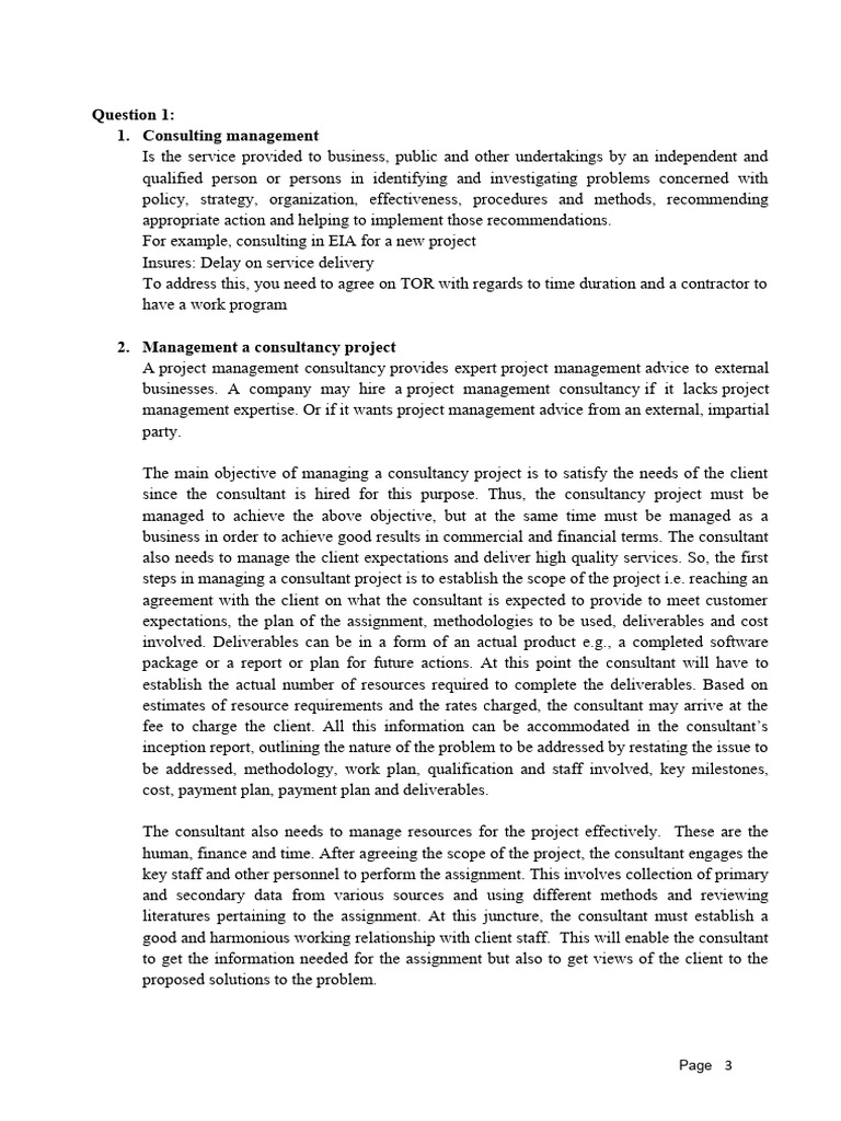 Managing Consulting Assignments Effectively | PDF | Environmental ...