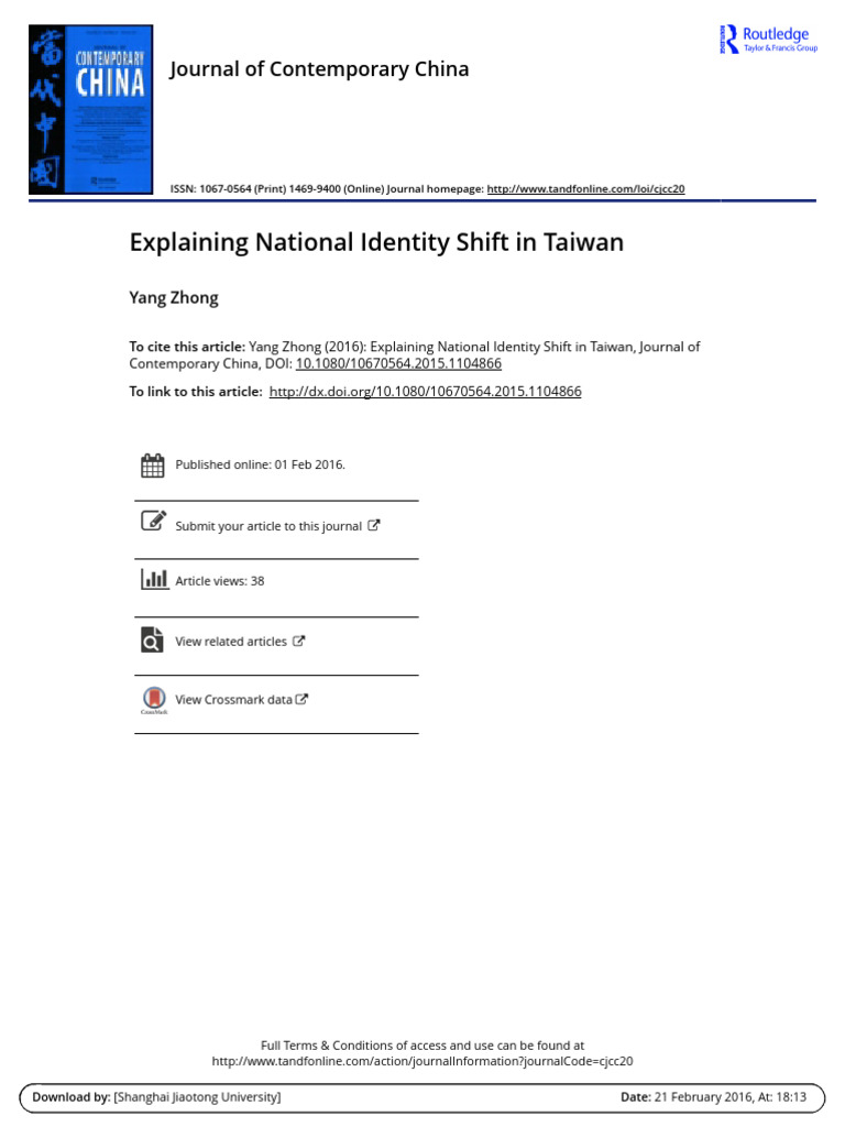 Taiwan's National Identity Shift Explained | PDF | Taiwan | Identity ...
